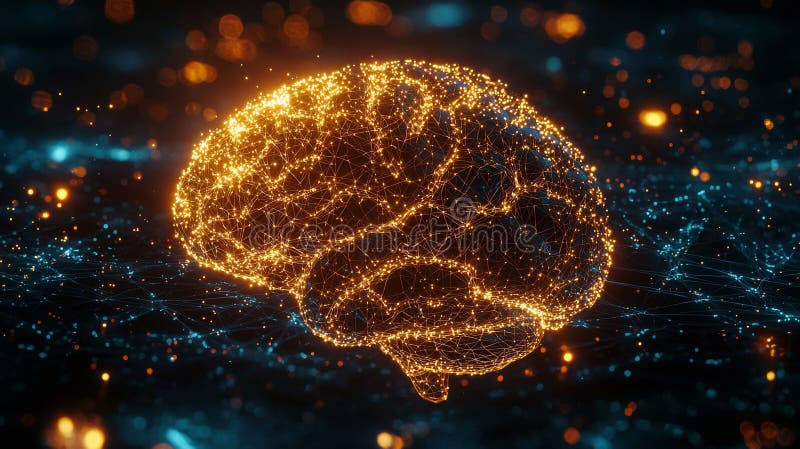 Brain Network Concept with Glowing Connections in Neuroscience AI ...