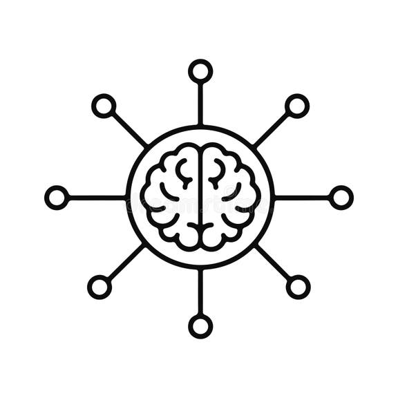 Brain Network Connection. Brain with Connected Nodes Stock Vector ...