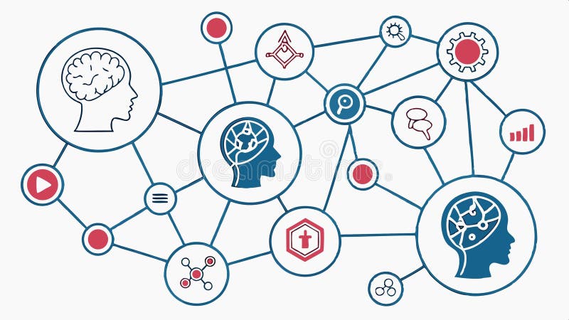 Brain Network Connections, Mind Map and Cognitive Function Vector Design Generative AI Stock ...
