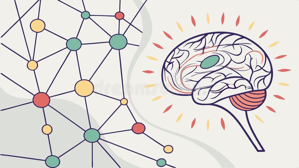 Brain with Network Connections, Neural Pathways, and Cognitive Function ...