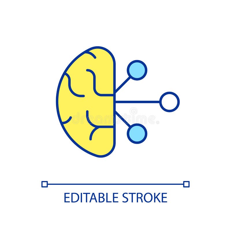Brain Network RGB Color Icon Stock Vector - Illustration of information ...