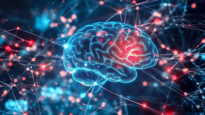 Brain Neural Activity with Tyrosine and Neurotransmitter Support Stock ...