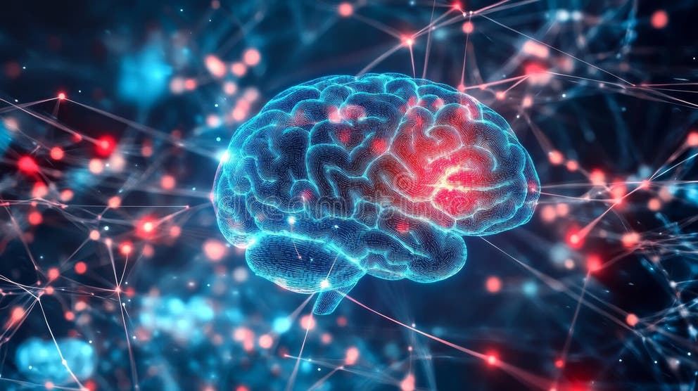 Brain Neural Activity with Tyrosine and Neurotransmitter Support Stock ...