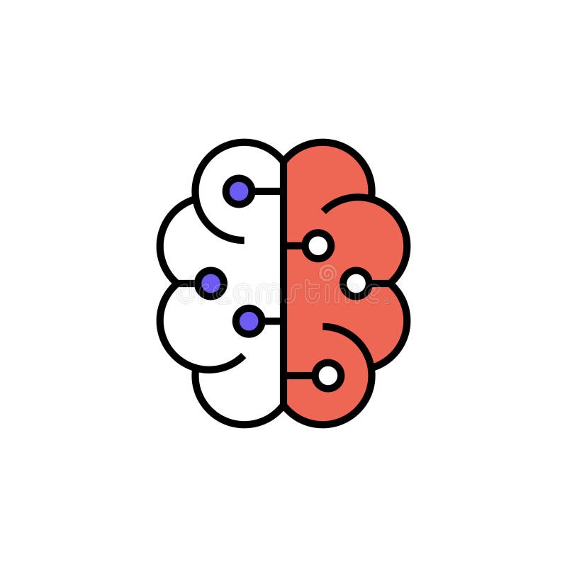 AI Concept. Artificial Intelligence. Brain with Neural Connections ...