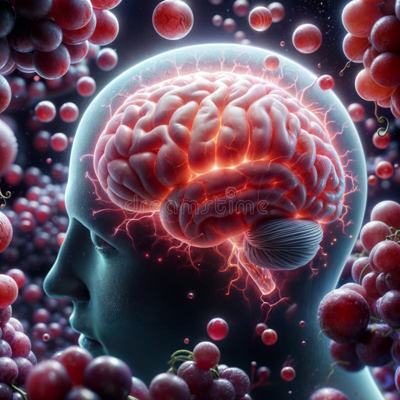 Glowing Brain Surrounded by Neural Energy, Generative Ai Stock ...