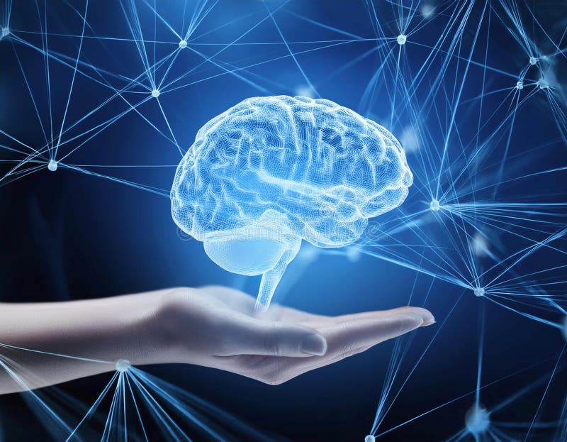 Brain and Neural Network Illustrations Representing Intelligence and ...