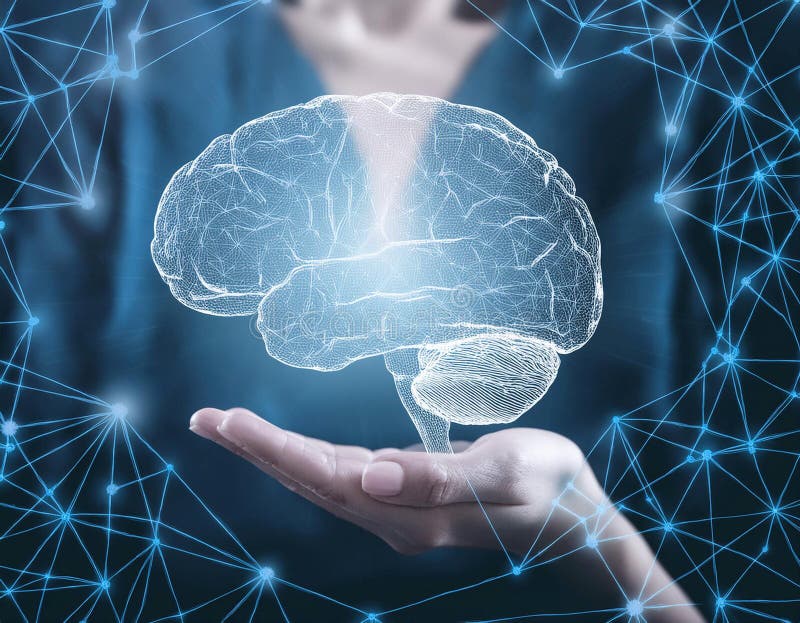 Brain and Neural Network Illustrations Representing Intelligence and ...