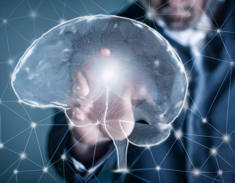 Brain and Neural Network Illustrations Representing Intelligence and ...