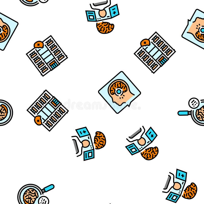 Brain Neurologist Doctor Seamless Pattern Vector Stock Vector ...