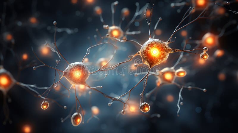 Brain neuron cells concept stock illustration. Illustration of ...