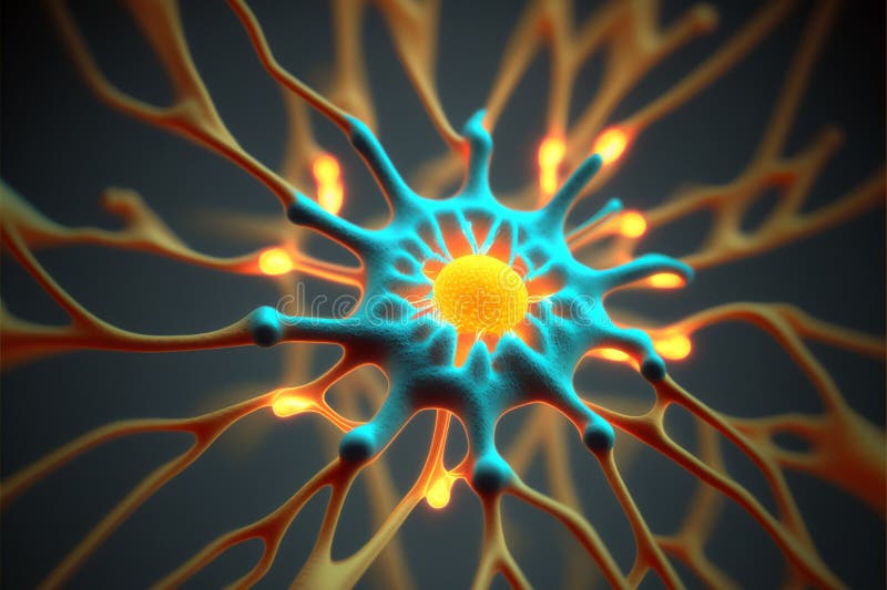Brain Neuron. Created with Generative Ai Technology Stock Illustration ...