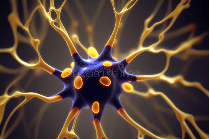 Brain Neuron. Created with Generative Ai Technology Stock Illustration ...