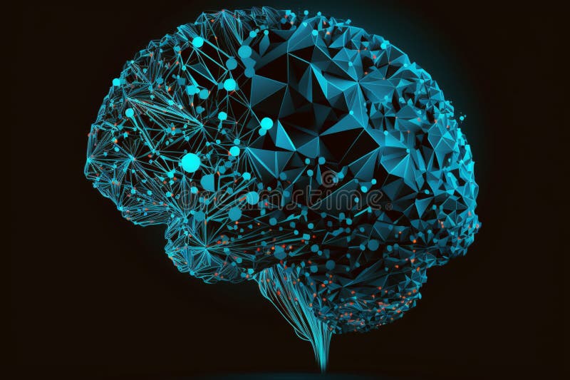 Brain Neurons in the Head. Created with Generative Ai Technology Stock ...