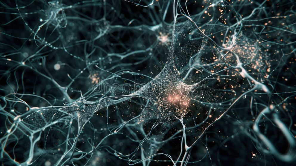 Brain Neurons Synapse Activity Illustration, Brain Cell Network Stock ...