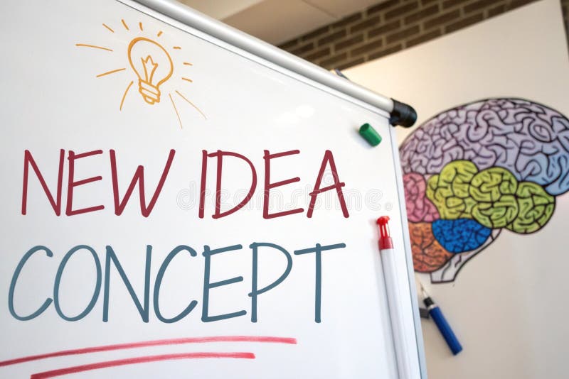 Brain New Idea Concept on White Stock Illustration - Illustration of ...