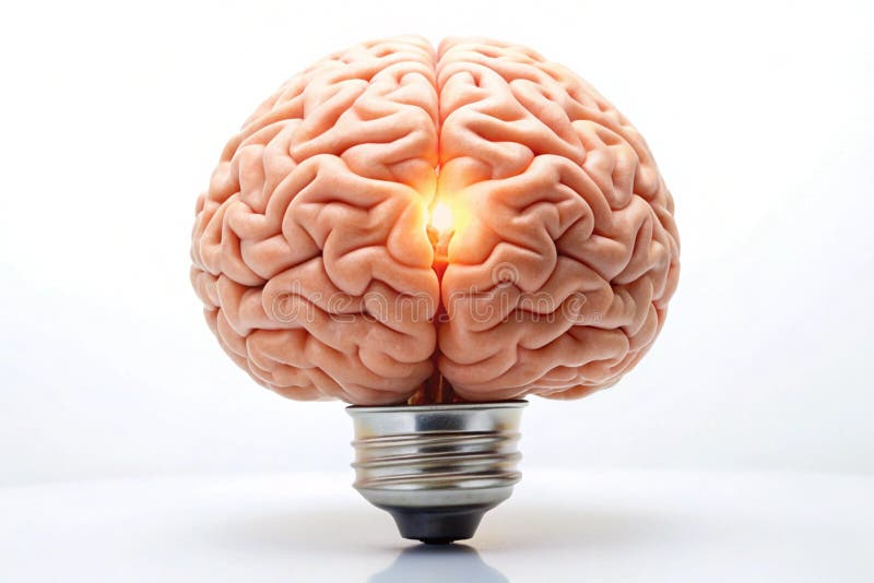 Brain New Idea Concept on White Stock Illustration - Illustration of ...
