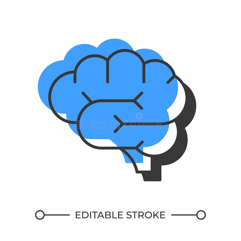 Brain Offset Shadow Line Icon Stock Illustration - Illustration of ...