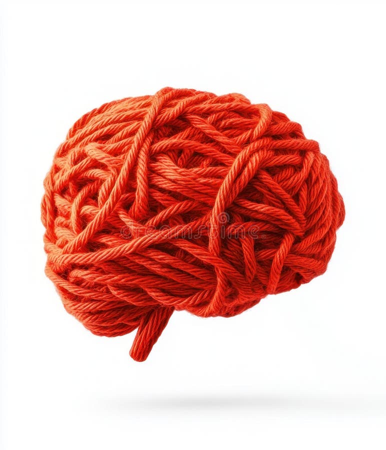 Brain of Orange Yarn stock photo. Image of anatomy, cognitive - 367253552