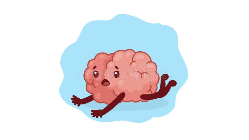Brain Organ Falling Comic Character Stock Video - Video of intelligence ...