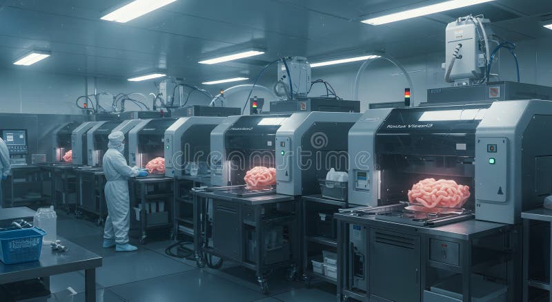 AI Brain Factory stock photo. Image of cloning, artificial - 370919506