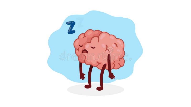 Brain Organ Sleeping Comic Character Stock Footage - Video of smart ...