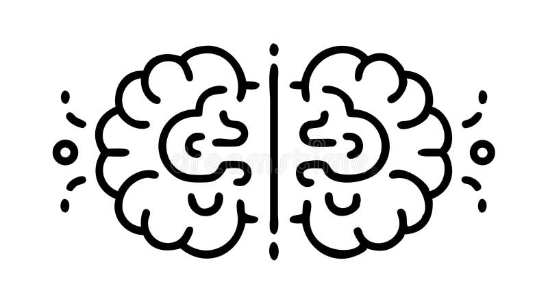 Brain Outline with Dots, Neural Network, Thought Process, Vector Design ...