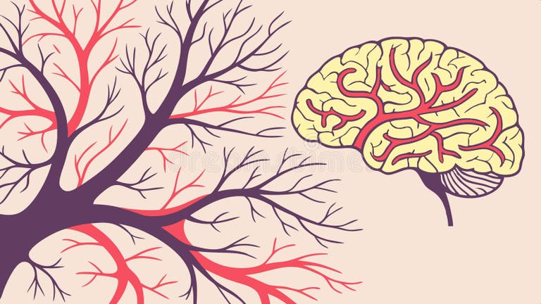 Brain Outline with Tree Branches, Mind Growth Concept Vector Design ...