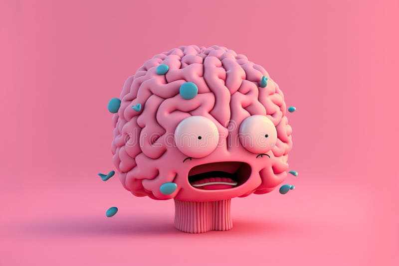 Brain in Panic and Stress. Created with Generative AI Technology. Stock ...