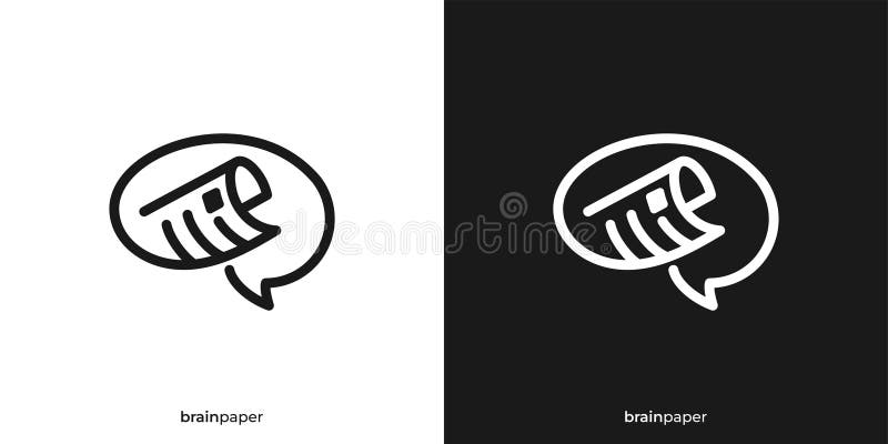 Creative Brain Paper Logo. Human Brain and Papernews Icon Graphic Stock ...