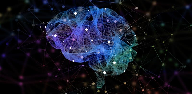 Brain Pattern, Ai Generated and Digital Graphic of Intelligence and ...