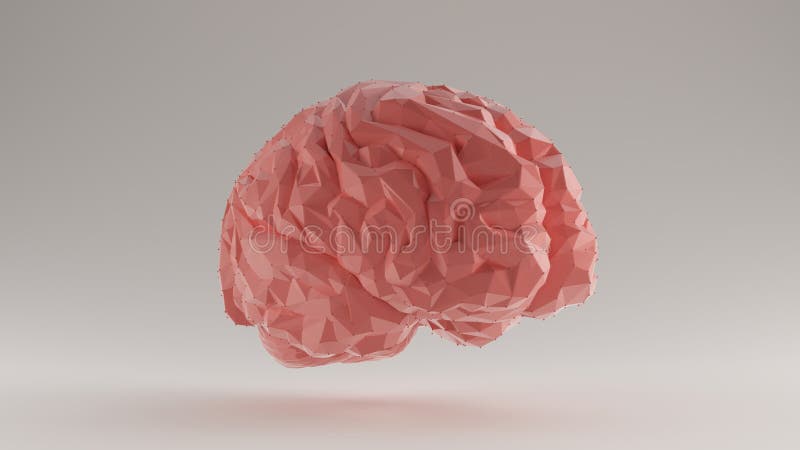 Brain Pink Futuristic Artificial Intelligence Polygon Stock ...