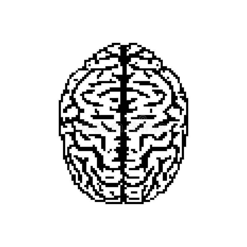 Brain pixel style stock vector. Illustration of think - 364439262