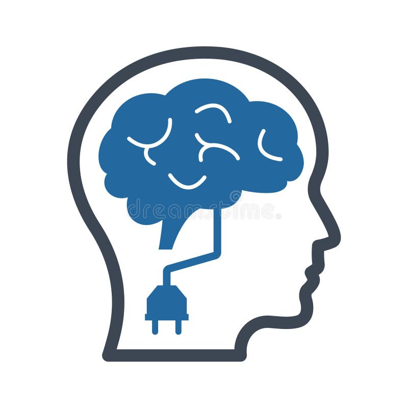 Brain Plug Color Vector Icon Which Can Easily Modify or Edit Stock ...
