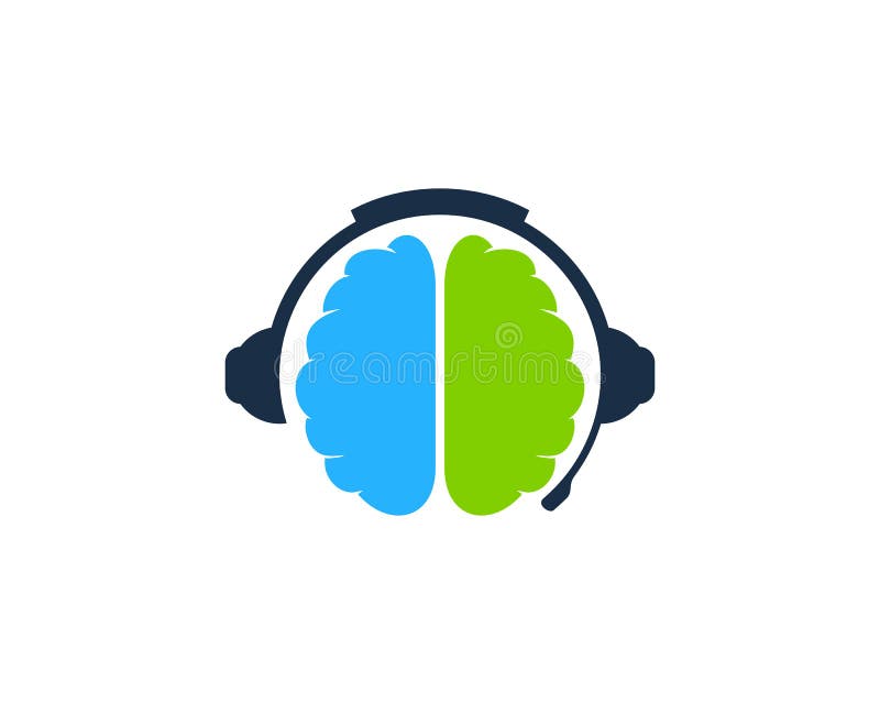 Podcast Brain Logo Icon Design Stock Vector - Illustration of company ...
