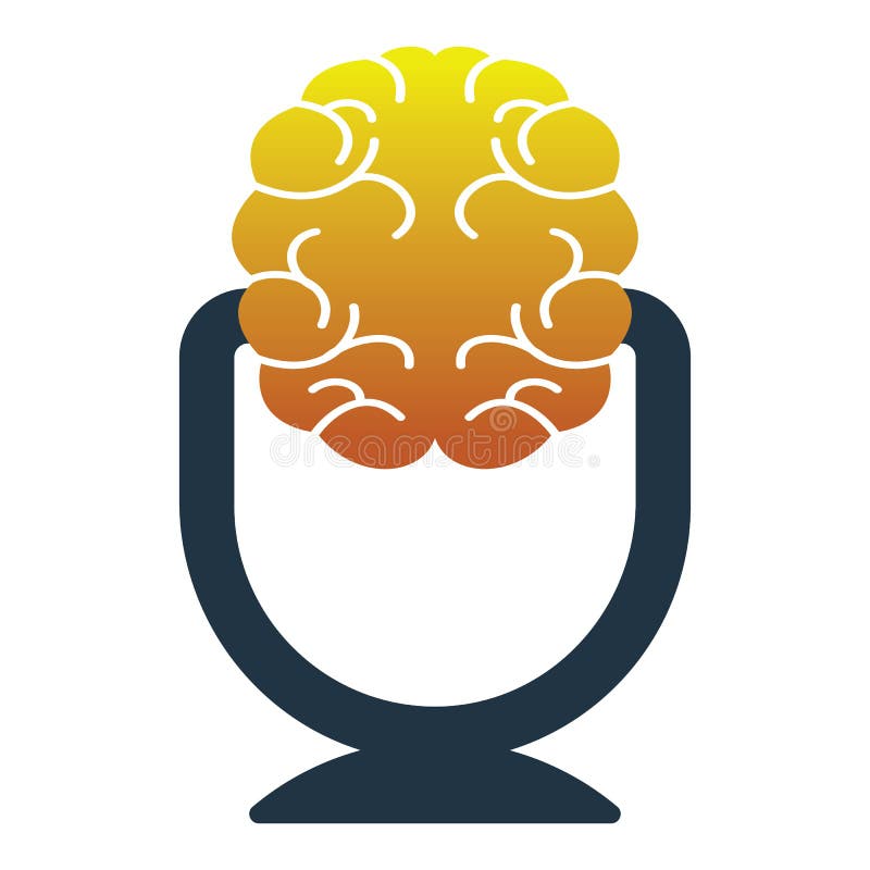 Brain Podcast Logo Vector Concept. Stock Vector - Illustration of ...