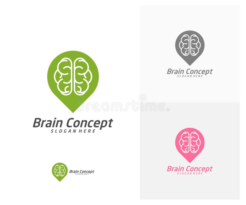 Brain Point Logo Design Vector Template. Think Idea Concept Stock ...