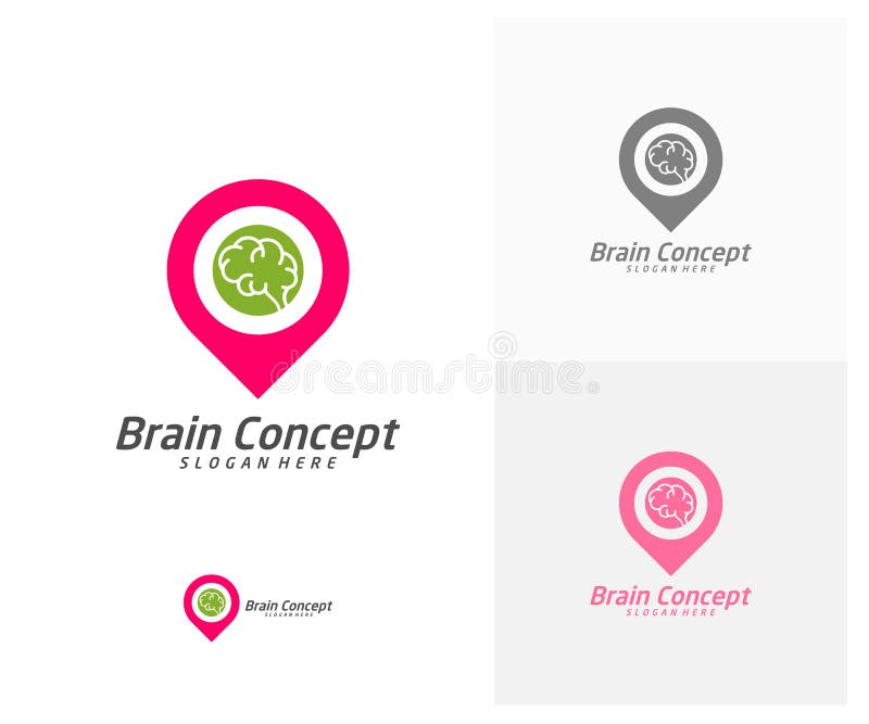 Brain Point Logo Design Vector Template. Think Idea Concept Stock ...