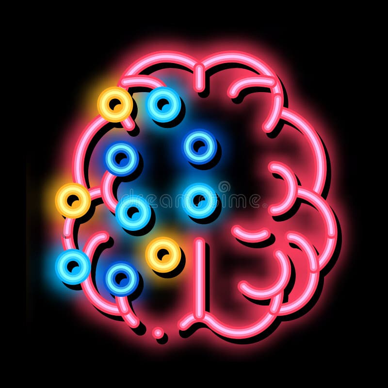 Brain Points Neon Glow Icon Illustration Stock Vector - Illustration of ...