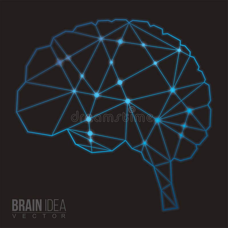Brain polygon stock illustration. Illustration of efficient - 45861416