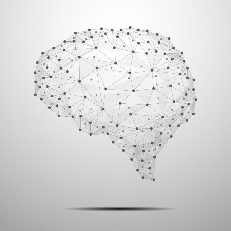 Brain with Geometric Pattern, Vector Stock Vector - Illustration of ...