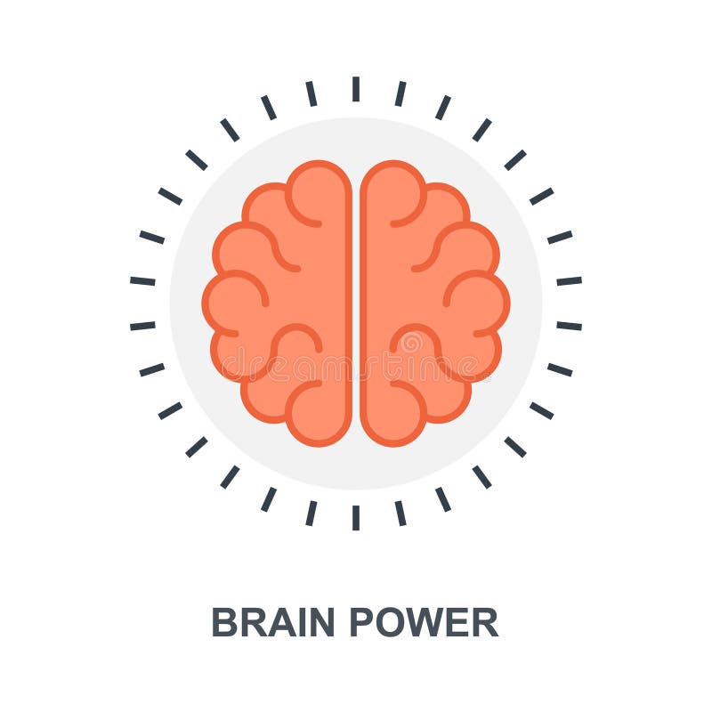 Brain Power warning sign. stock vector. Illustration of alert - 206911155