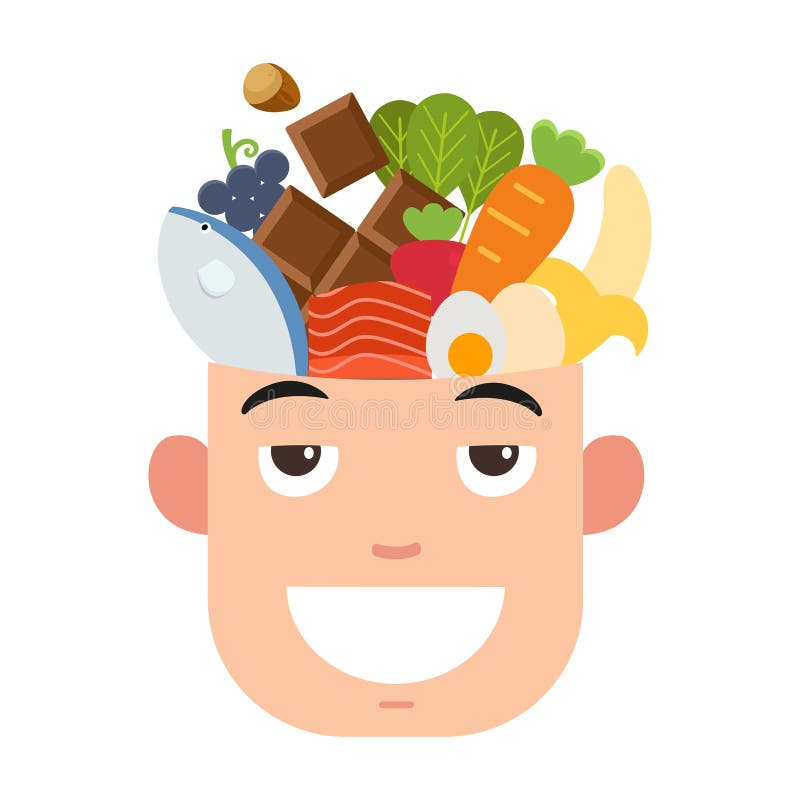 Brain power food stock vector. Illustration of icon, chocolate - 60829699