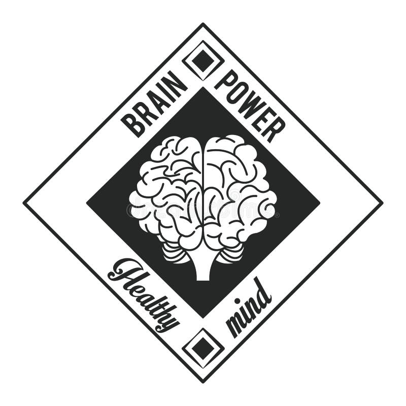 Brain power emblem stock vector. Illustration of label - 120985573