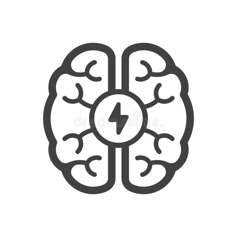 Brain Power Icon stock illustration. Illustration of sign - 374345625
