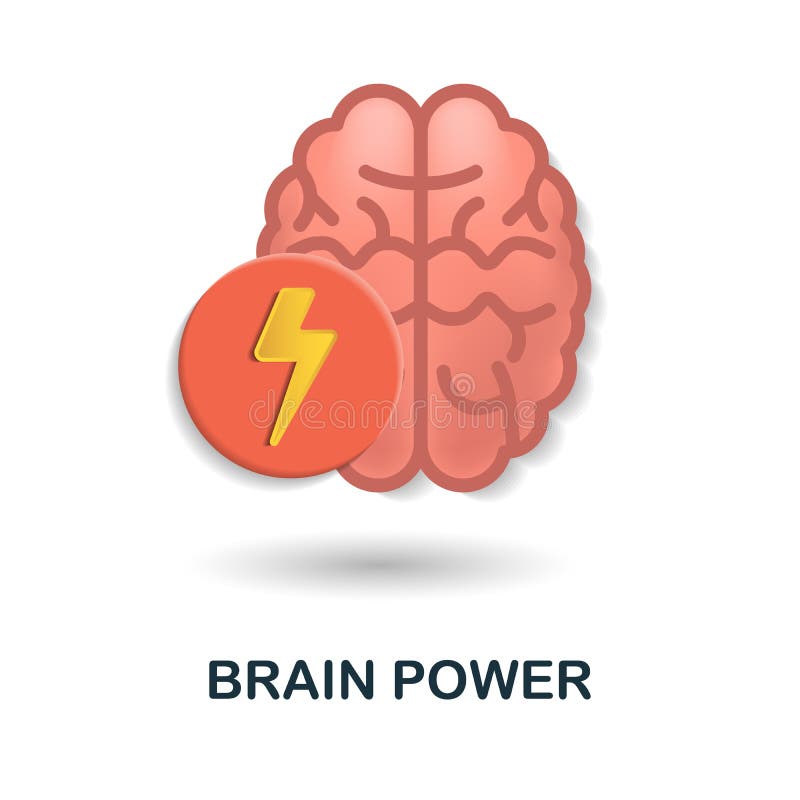 Brain Power Icon. 3d Illustration from Human Productivity Collection ...