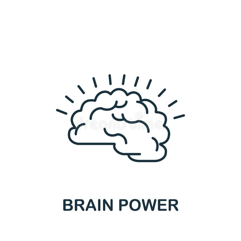 Brain Power Icon. Simple Line Element Brain Power Symbol for Templates ...