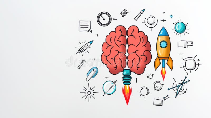 Brain Power, Innovation and Inspiration Stock Illustration ...