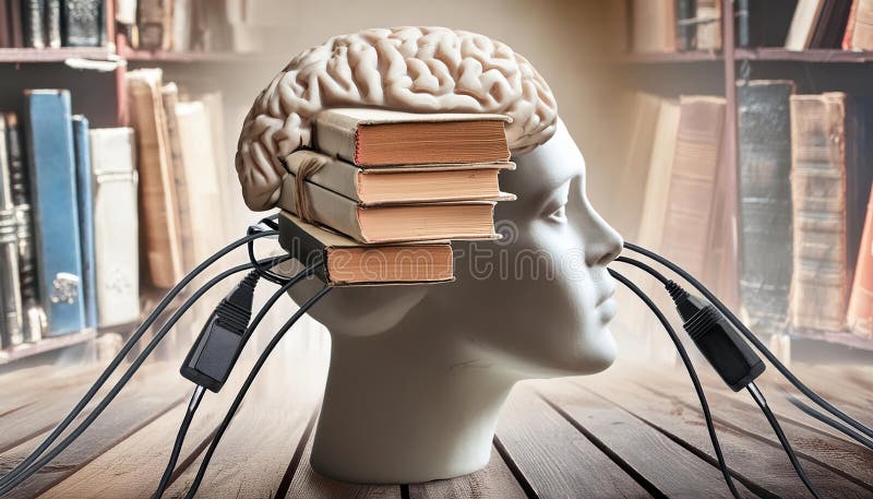 Brain Power: Knowledge and Technology Stock Illustration - Illustration ...