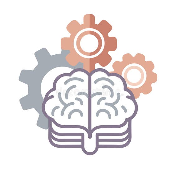 Brain Power and Knowledge Working with Gears, Symbol of Learning ...
