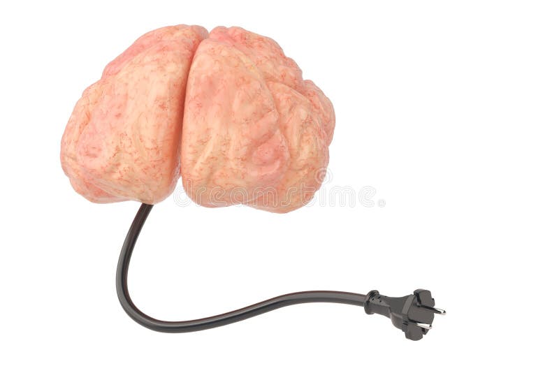 Strong Gold Brain and Muscle Brain 3D Illustration Stock Illustration ...